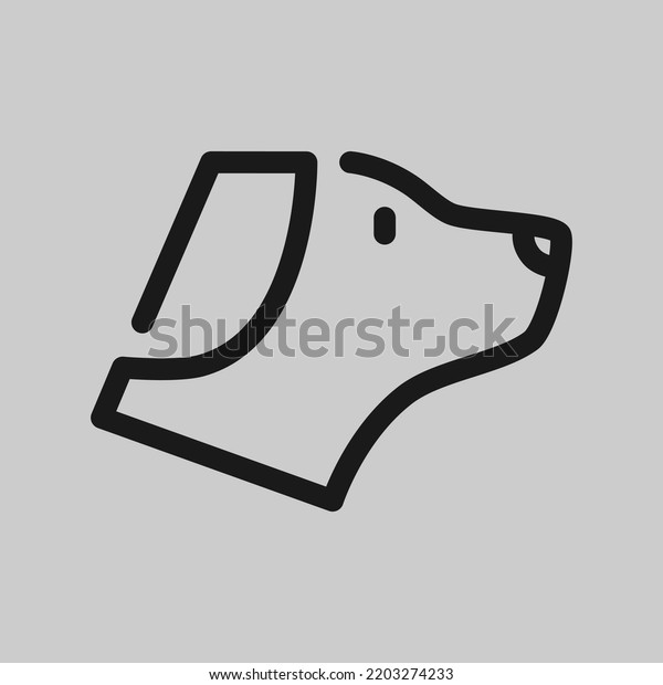 Dog Portrait Outline Side View Symbol Stock Vector (Royalty Free ...