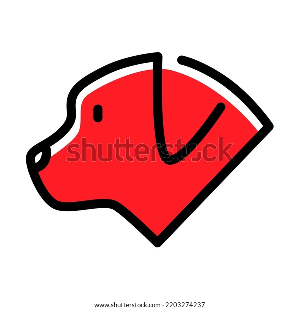 Dog Portrait Side View Symbol On Stock Vector (Royalty Free) 2203274237 ...