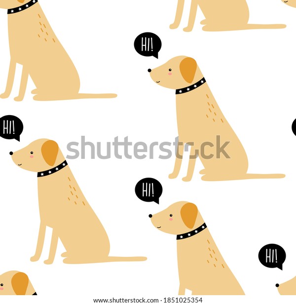 Dog Print Design Seamless Vector Illustration Stock Vector (Royalty ...