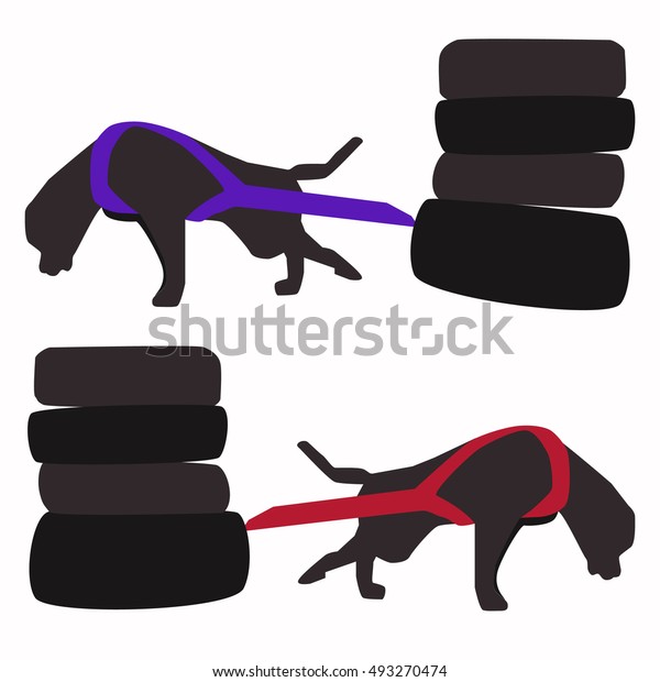 Dog Pulling Sport Vector Illustration Dog Stock Vector (Royalty Free ...