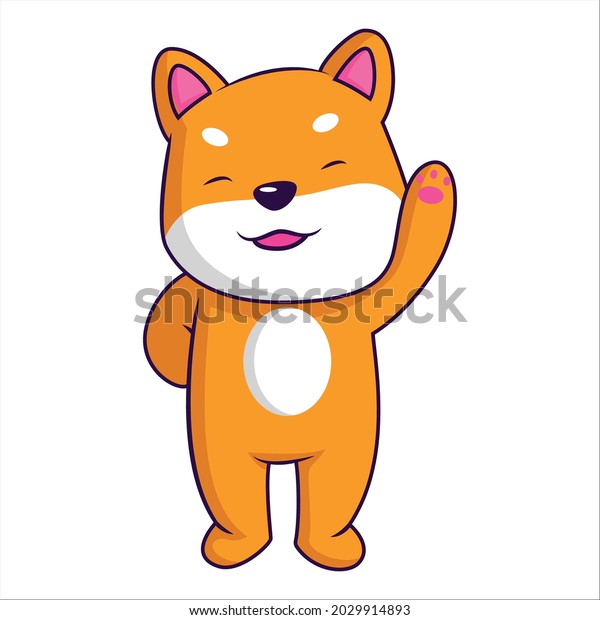Dog Saying Hi Vector Graphic Illustration Stock Vector (Royalty Free ...