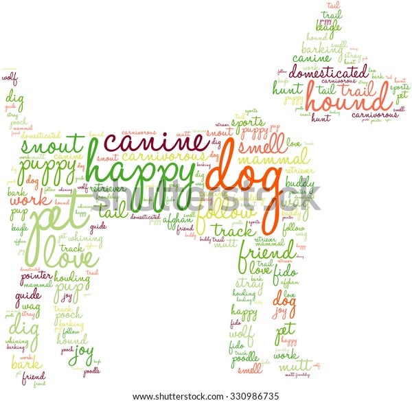 Dog Shaped Dog Word Cloud On Stock Vector (Royalty Free) 330986735 ...