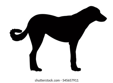 Vektor Stok Dog Pooping Vector Silhouette Illustration Isolated (Tanpa ...