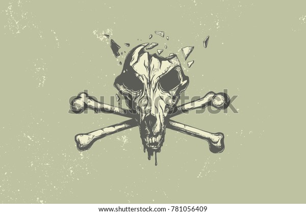 Dog Skull Crossbones Vector Illustration Stock Vector (Royalty Free ...