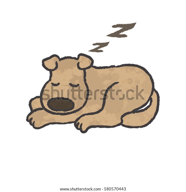 Dog Sleep Cartoon Stock Vector (Royalty Free) 180570443