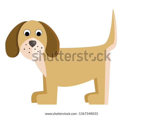 Dog Standing Vector Color Illustration Stock Vector (Royalty Free ...