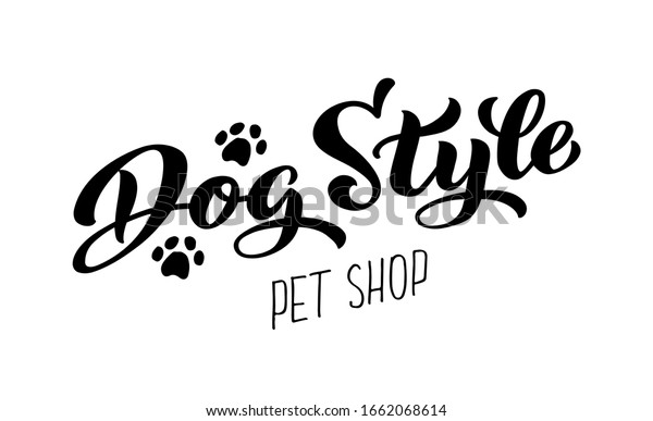 Dog Style Lettering Pet Shop Logo Stock Vector (Royalty Free ...