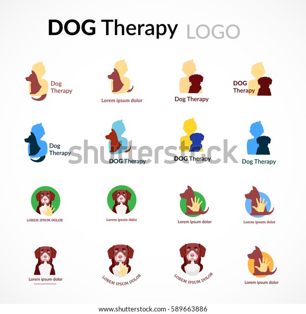 Dog Therapy Set Logo Logo Dog Stock Vector (Royalty Free) 589663886