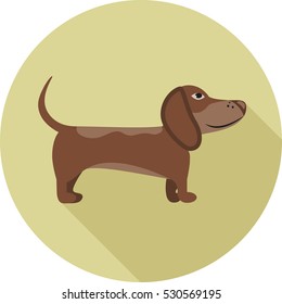 Dog Vector Round Icon Flat Design Stock Vector (Royalty Free) 530569195 ...