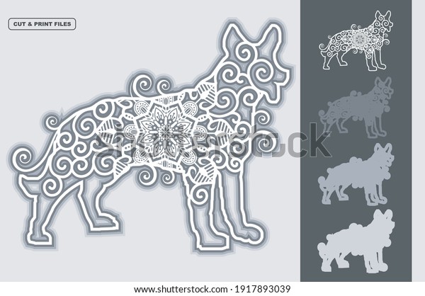 Dog Vector Svg 3d Layered Eps Stock Vector (Royalty Free) 1917893039 ...