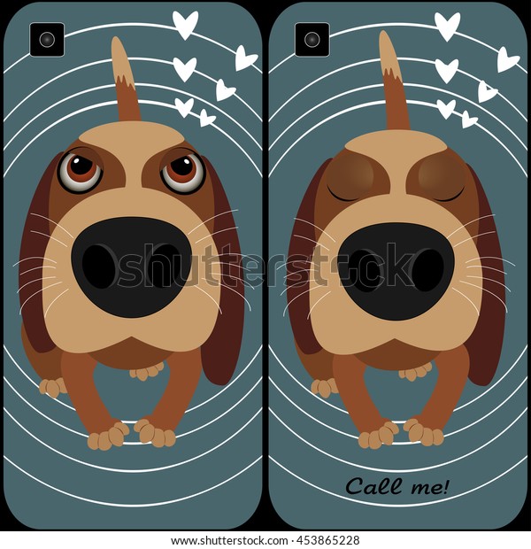 Dog Waiting Phone Call Vector Illustration Stock Vector (Royalty Free ...