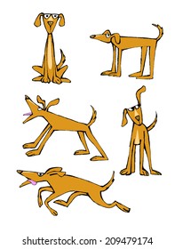 Dogs Action Stock Vector (Royalty Free) 209479174