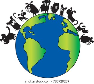Dogs On Earth Vector Stock Vector (Royalty Free) 783729289 | Shutterstock