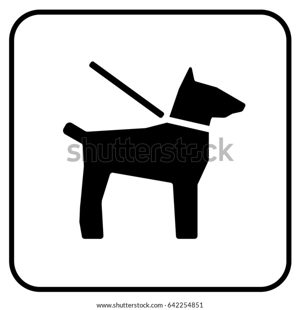 Dogs On Leash Sign White. Vector.