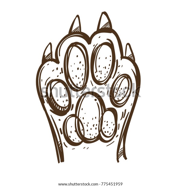 Dogs Paw Outline Vector Illustration Isolated Stock Vector (Royalty ...