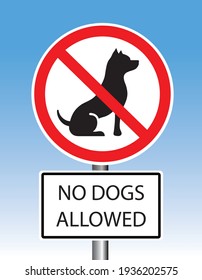 Dogs Prohibited No Dogs Allowed Road Stock Vector (Royalty Free ...