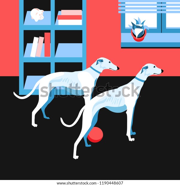 Dogs Room Vector Illustration Stock Vector (Royalty Free) 1190448607 ...
