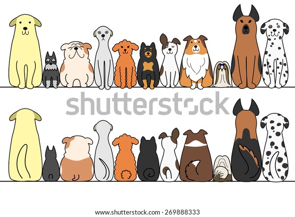 Dogs Row Copy Spacefront Back Stock Vector (Royalty Free) 269888333 ...