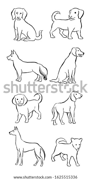 Dogs Simple Rough Sketch Hand Drawn: เวกเตอร์สต็อก (ปลอดค่าลิขสิทธิ์ ...