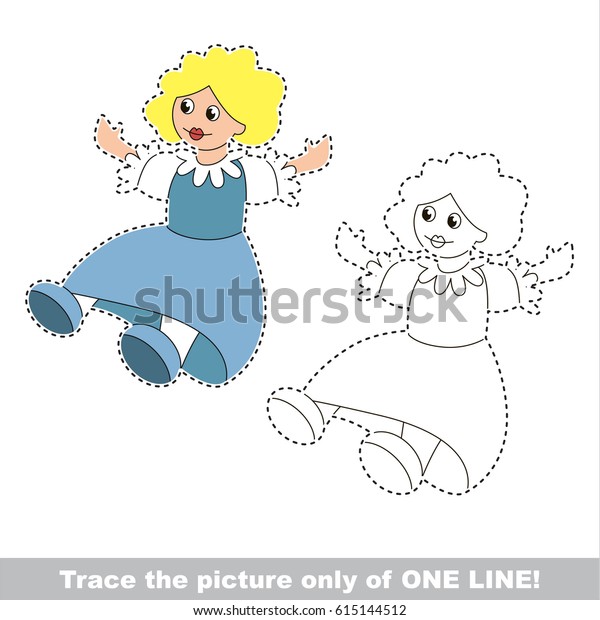 Doll Toy Dot Dot Educational Game Stock Vector (Royalty Free) 615144512