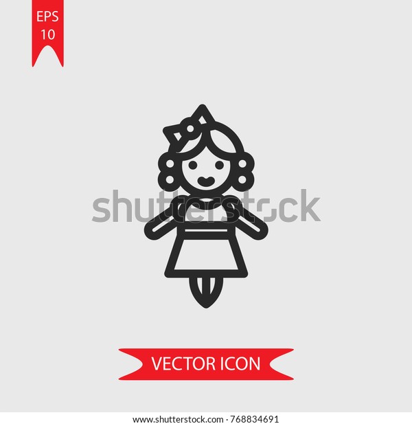 Doll Vector Icon Illustration Symbol Stock Vector (Royalty Free) 768834691