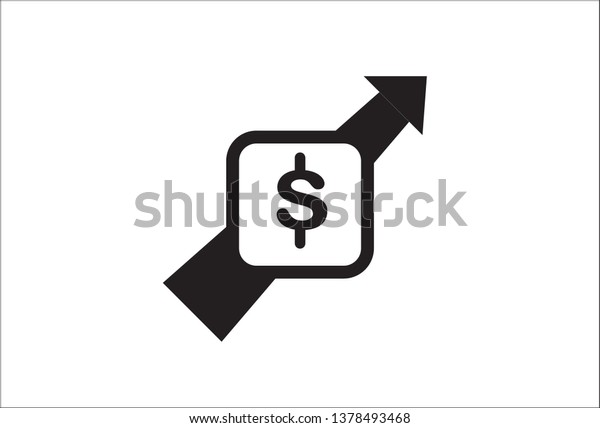 dollar arrow increase icon. Money arrow symbol. economy stretching ...