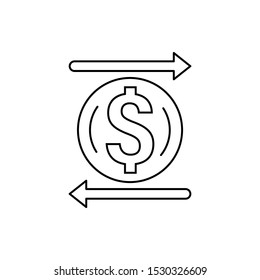 Dollar Arrows Transfer Icon Element Cash Stock Vector (Royalty Free ...