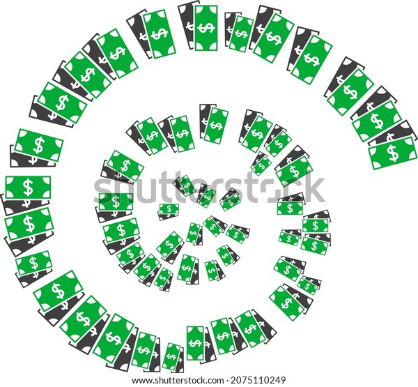 Dollar Banknotes Icon Spiral Collage Dollar Stock Vector (Royalty Free ...