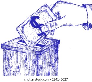Dollar Box Sketch Stock Vector (Royalty Free) 224146027 | Shutterstock