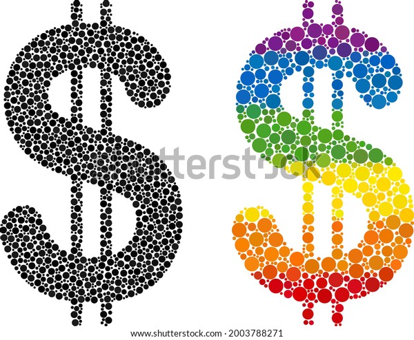 Dollar Collage Icon Round Dots Variable Stock Vector (Royalty Free ...
