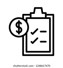 Dollar Currency Checklist Record Plan Editable Stock Vector (Royalty ...