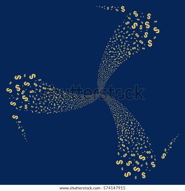 Dollar Fireworks Swirl Rotation Vector Illustration Stock Vector ...