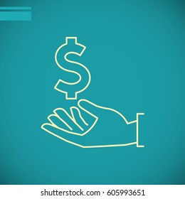 Dollar Hand Icon Vector Stock Vector (Royalty Free) 605993651 ...