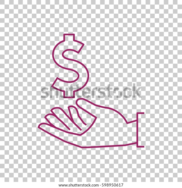 Dollar Hand Icon Vector Stock Vector (Royalty Free) 598950617 ...