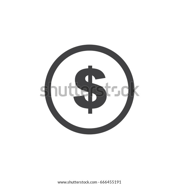 Dollar Icon Black On White Background Stock Vector (Royalty Free ...