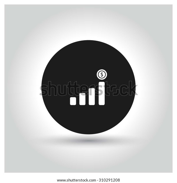 Dollar Increase Graph Icon Black Circle Stock Vector (Royalty Free ...