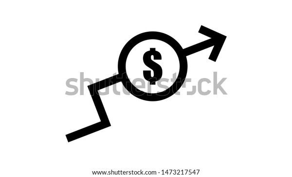 Dollar Increase Icon Money Symbol Stretching Stock Vector (Royalty Free ...