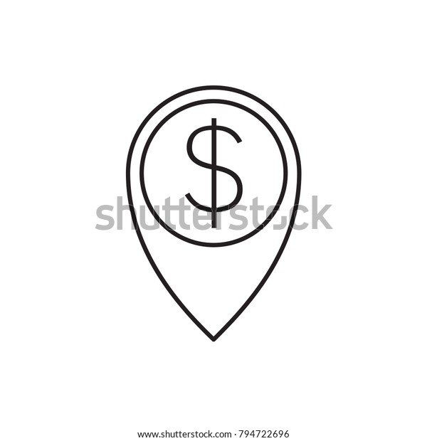 Dollar Location Icon Illustration Isolated Vector Stock Vector (Royalty ...