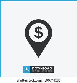 Dollar Location Icon Simple Filled Dollar Stock Vector (Royalty Free ...