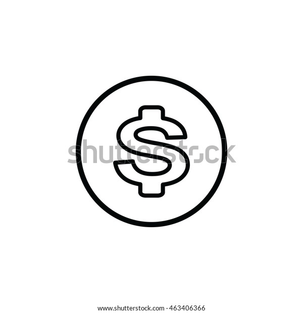 Dollar Outline Icon Stock Vector (Royalty Free) 463406366 | Shutterstock