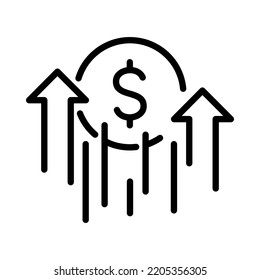 Dollar Rate Increase Icon Line Vector Stock Vector (Royalty Free ...