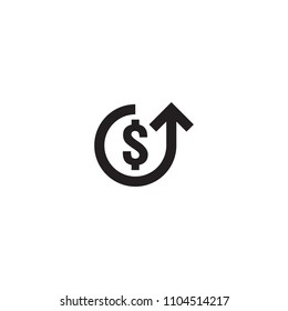 Symbol Icon Logo Dollar Increase Black Stock Vector (Royalty Free ...