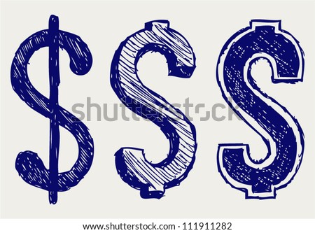 Dollar Sign Doodle Style Stock Vector (Royalty Free) 111911282 ...