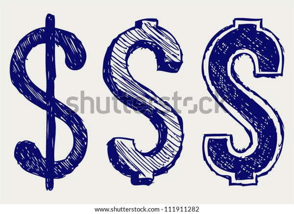 Dollar Sign Doodle Style Stock Vector (Royalty Free) 111911282