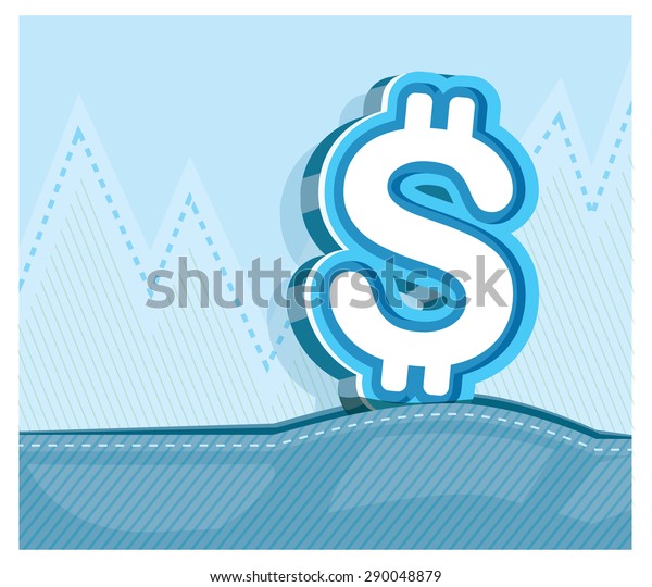 Dollar Sign Graphic On Graph Background Stock Vector (Royalty Free ...