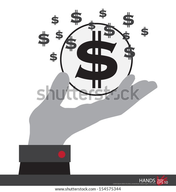Dollar Sign Hand Vector Illustration Stock Vector (Royalty Free ...