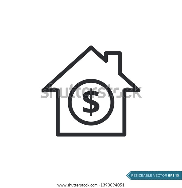 Dollar Sign House Icon Vector Template Stock Vector (Royalty Free ...