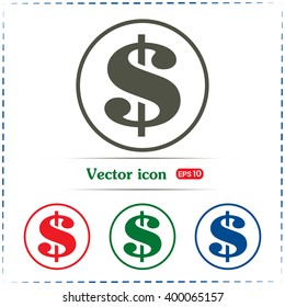 Dollar Sign Icon Stock Vector (Royalty Free) 400065157 | Shutterstock