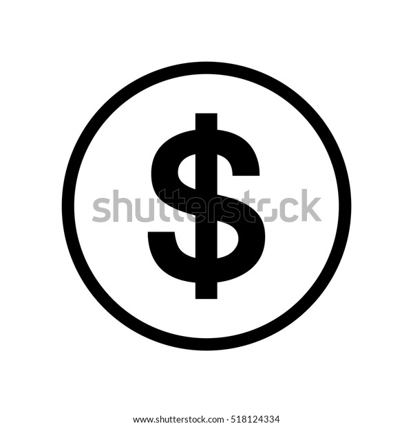 Dollar Sign Icon Black Circle Stock Vector (Royalty Free) 518124334