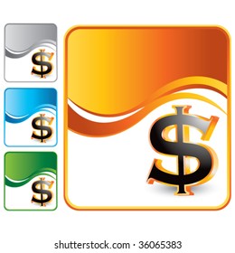 Dollar Sign On Multicolored Wave Background Stock Vector (Royalty Free ...